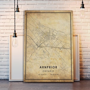 Arnprior Vintage Map Print | Arnprior Map | Arnprior Ontario City Road ...
