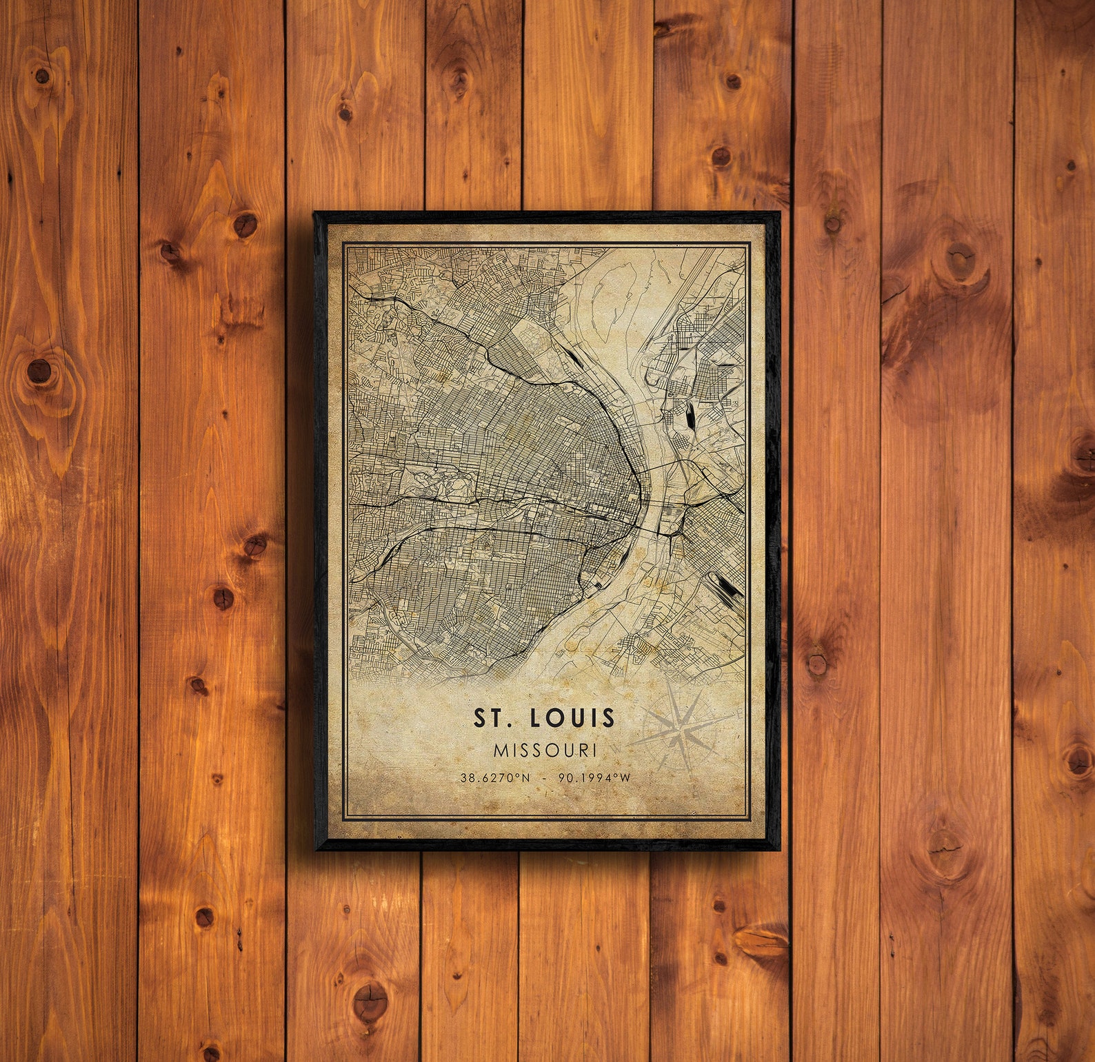 St. Louis Vintage Map Print St. Louis Map Missouri Map Art - Etsy