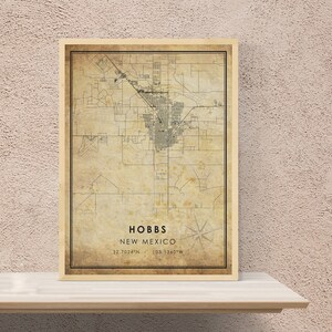 Hobbs Vintage Map Print Hobbs Map New Mexico Map Art | Etsy