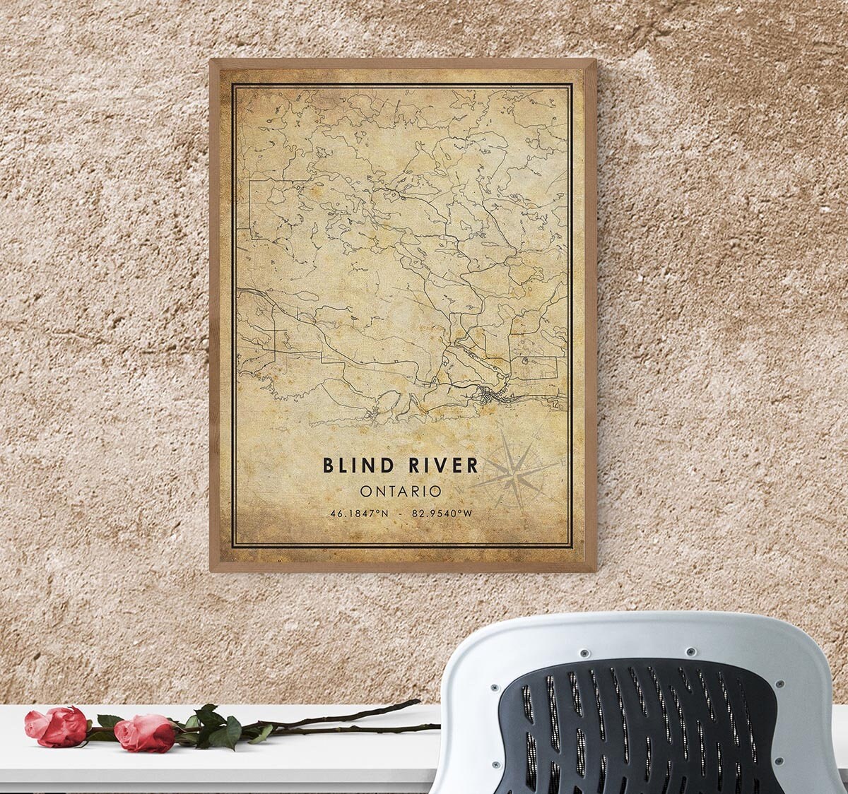Blind River Vintage Map Print Blind River Map Ontario Map | Etsy