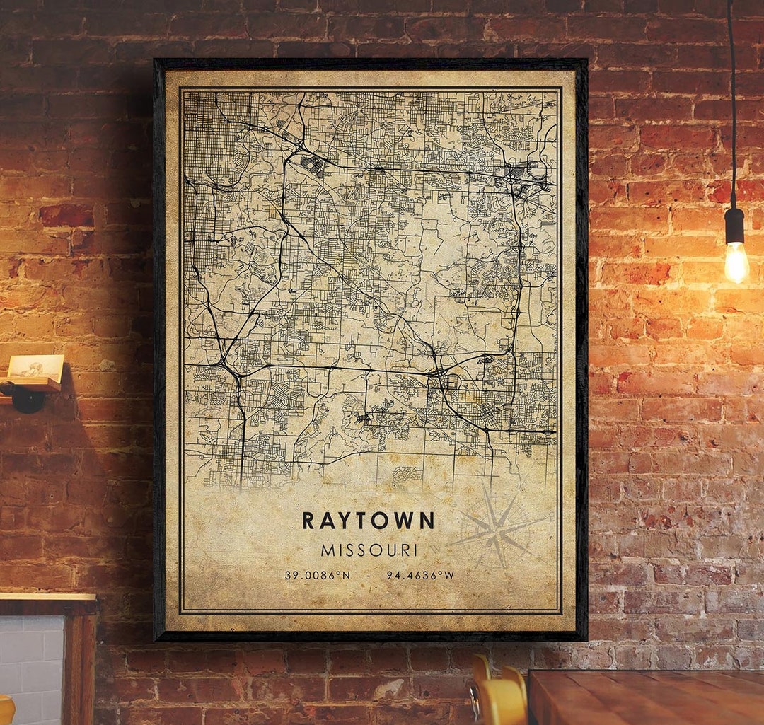 Raytown Map Print | Raytown Map | Missouri Map Art | Raytown City Road ...
