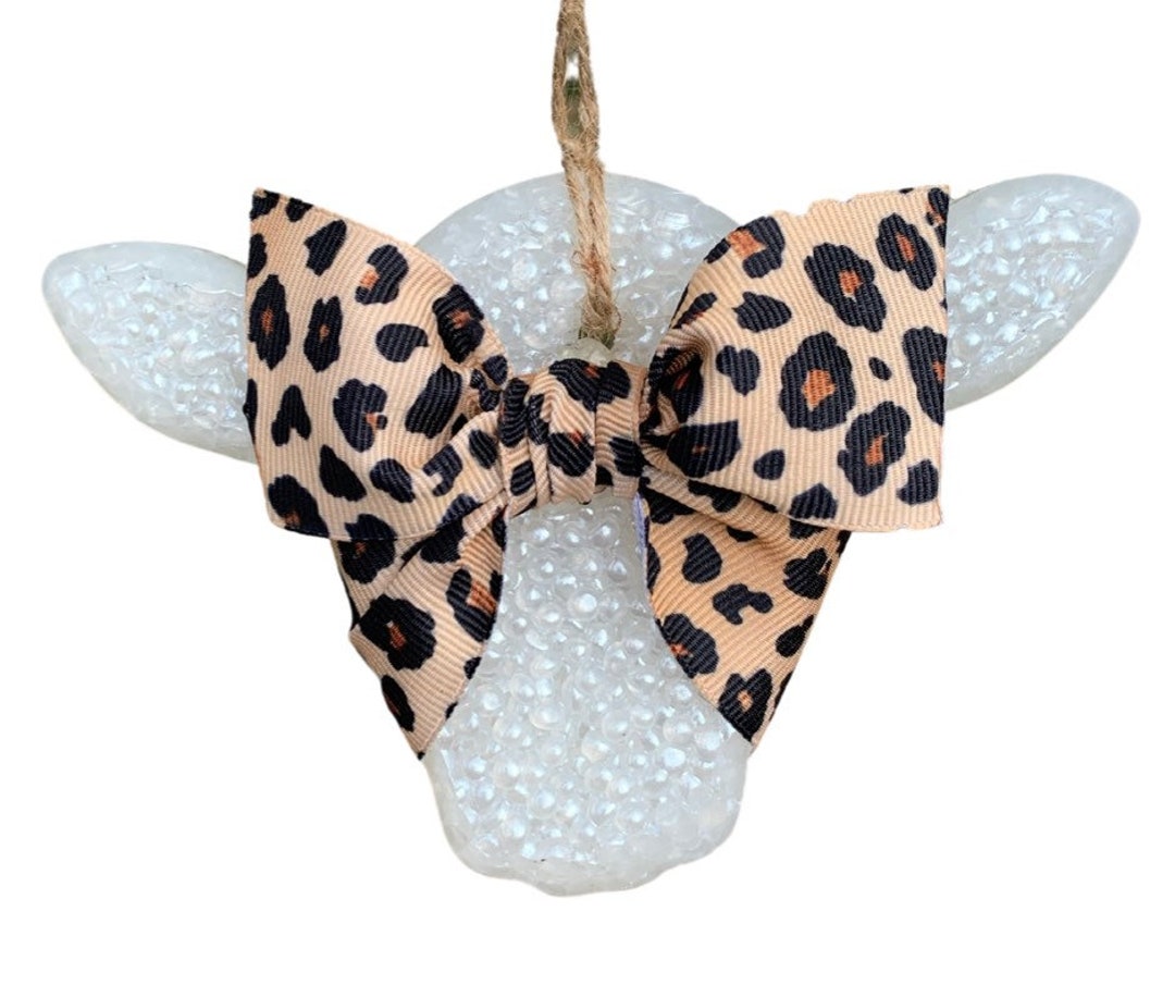 Cow With Leopard Bow Freshie Car Freshener Cow Car - Etsy