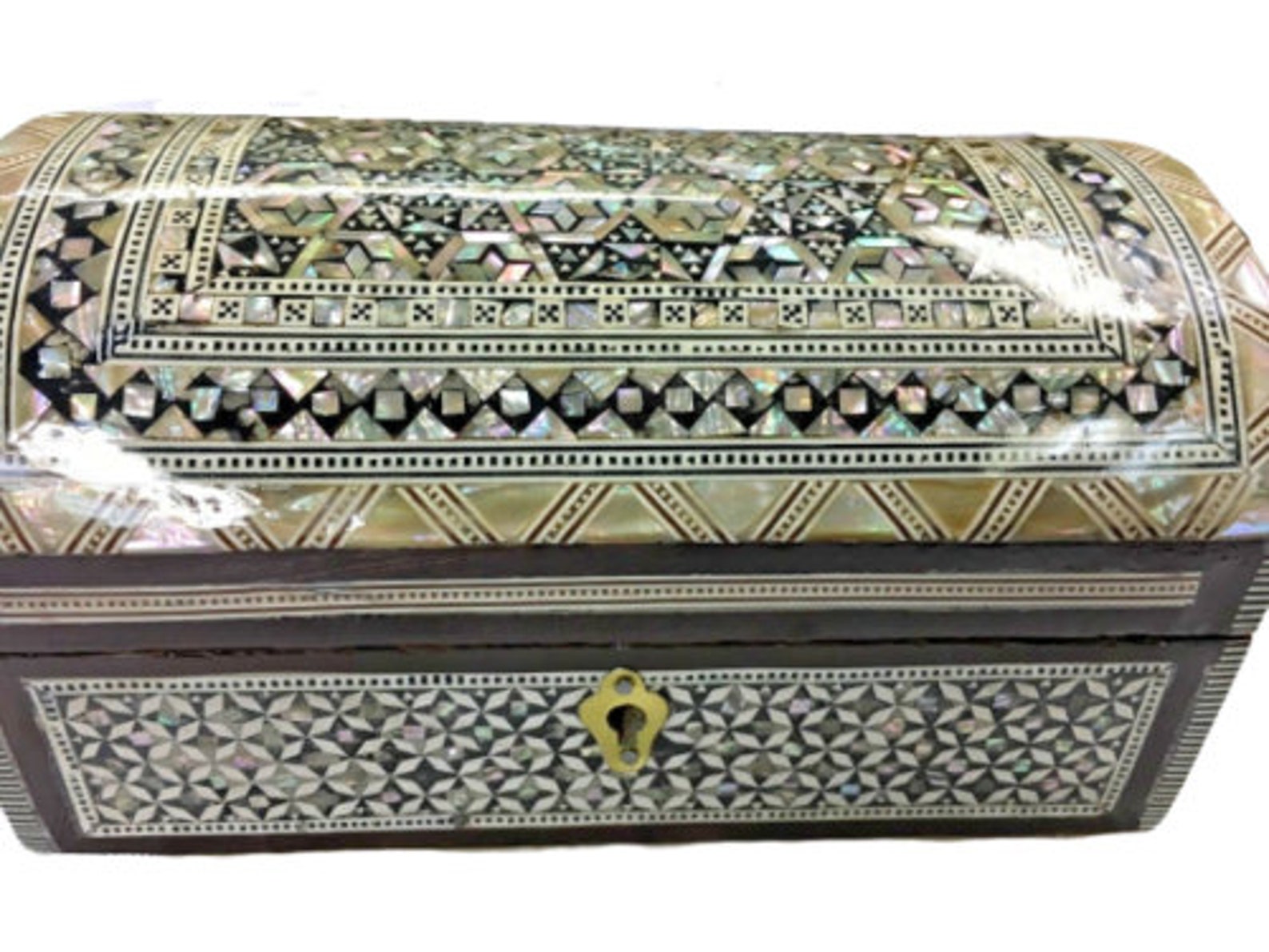 Egyptian Wood Jewelry Box Inlaid Mother of Pearl Handmade 8 X | Etsy