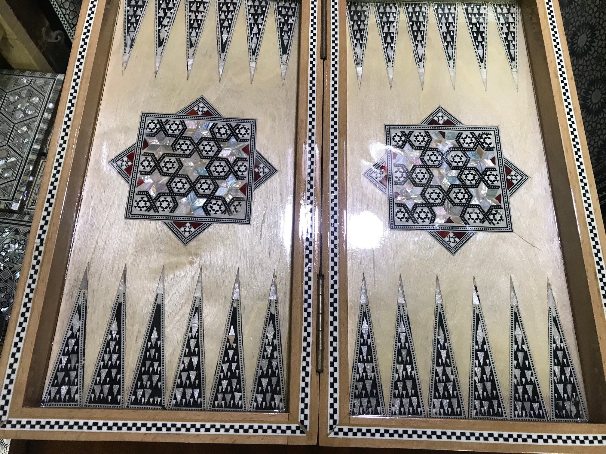 16.8 Inch Vintage Handmade Backgammon & Chess Board Egyptian - Etsy