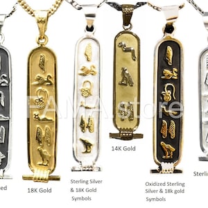 Personalized Cartouche Necklace 14K Gold, 18K Gold and Sterling Silver ...