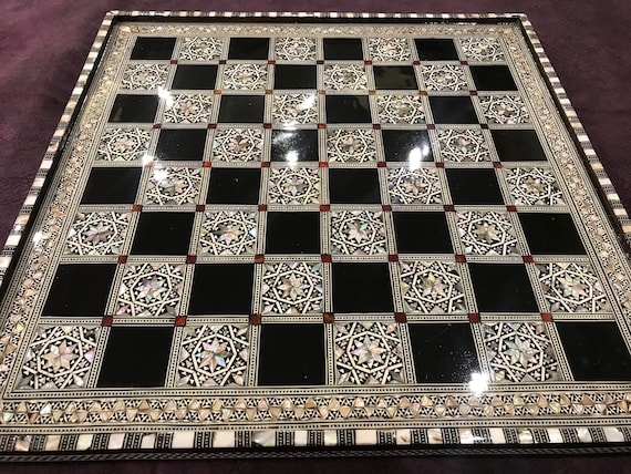 M06 Egyptian Handmade Chess Board handcraft Inlaid Mother of | Etsy