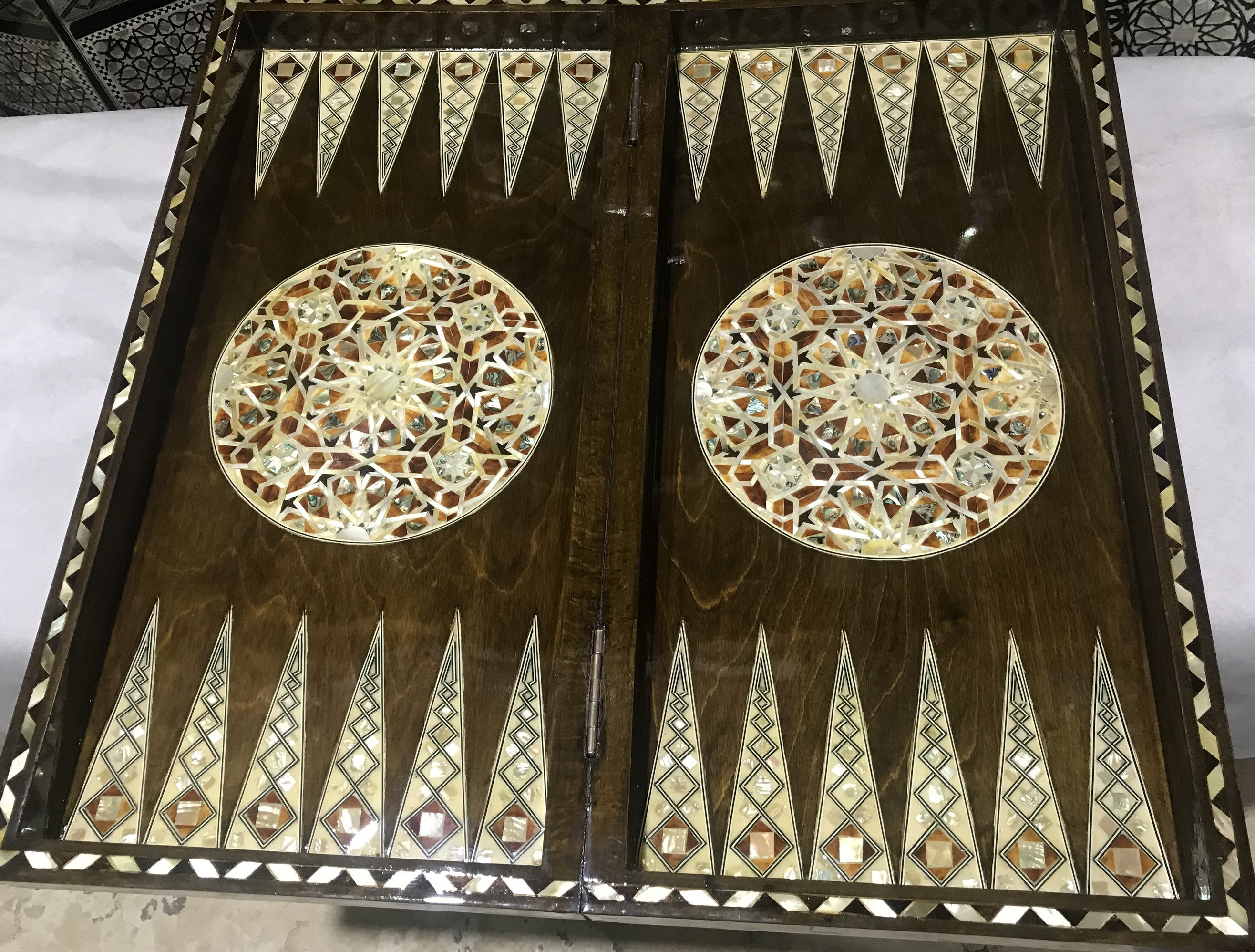 24 inch Vintage handmade Backgammon & chess Board Egyptian | Etsy