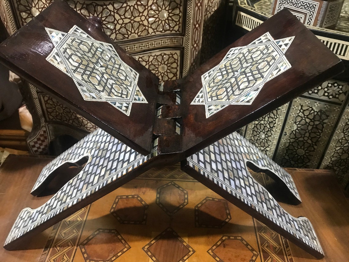 Egyptian Handmade Islamic Muslim Quran Holder Stand Beech Wood | Etsy