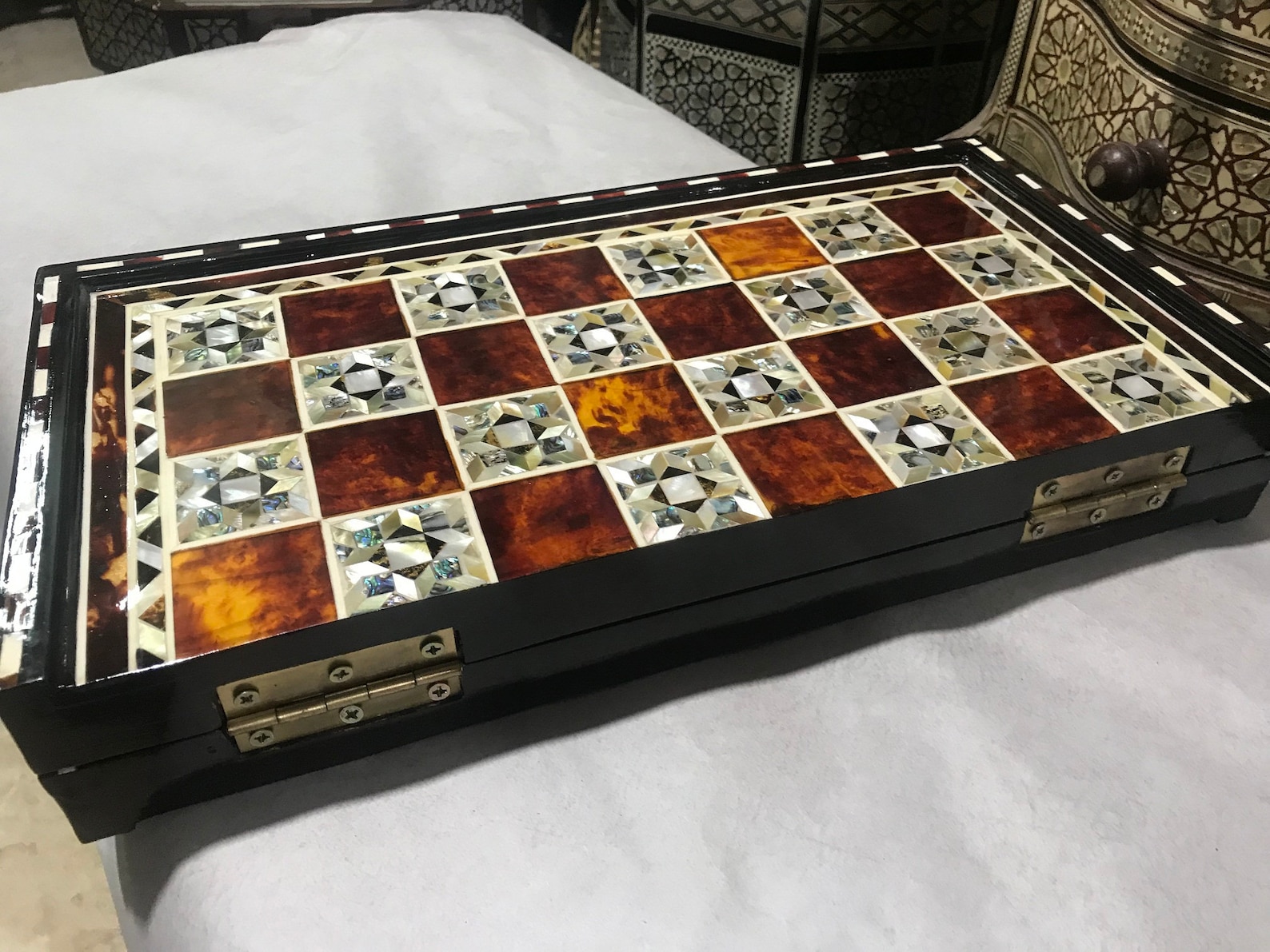 16.8 Inch Vintage Handmade Backgammon & Chess Board Egyptian | Etsy