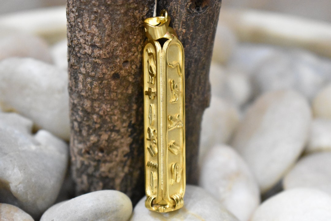 Egyptian Cartouche Pendant Personalized 3 Sided Sterling Silver ...