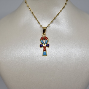 10m Ancient Egyptian Jewelry Ankh Cross Key of Life 18K Gold Pendant ...
