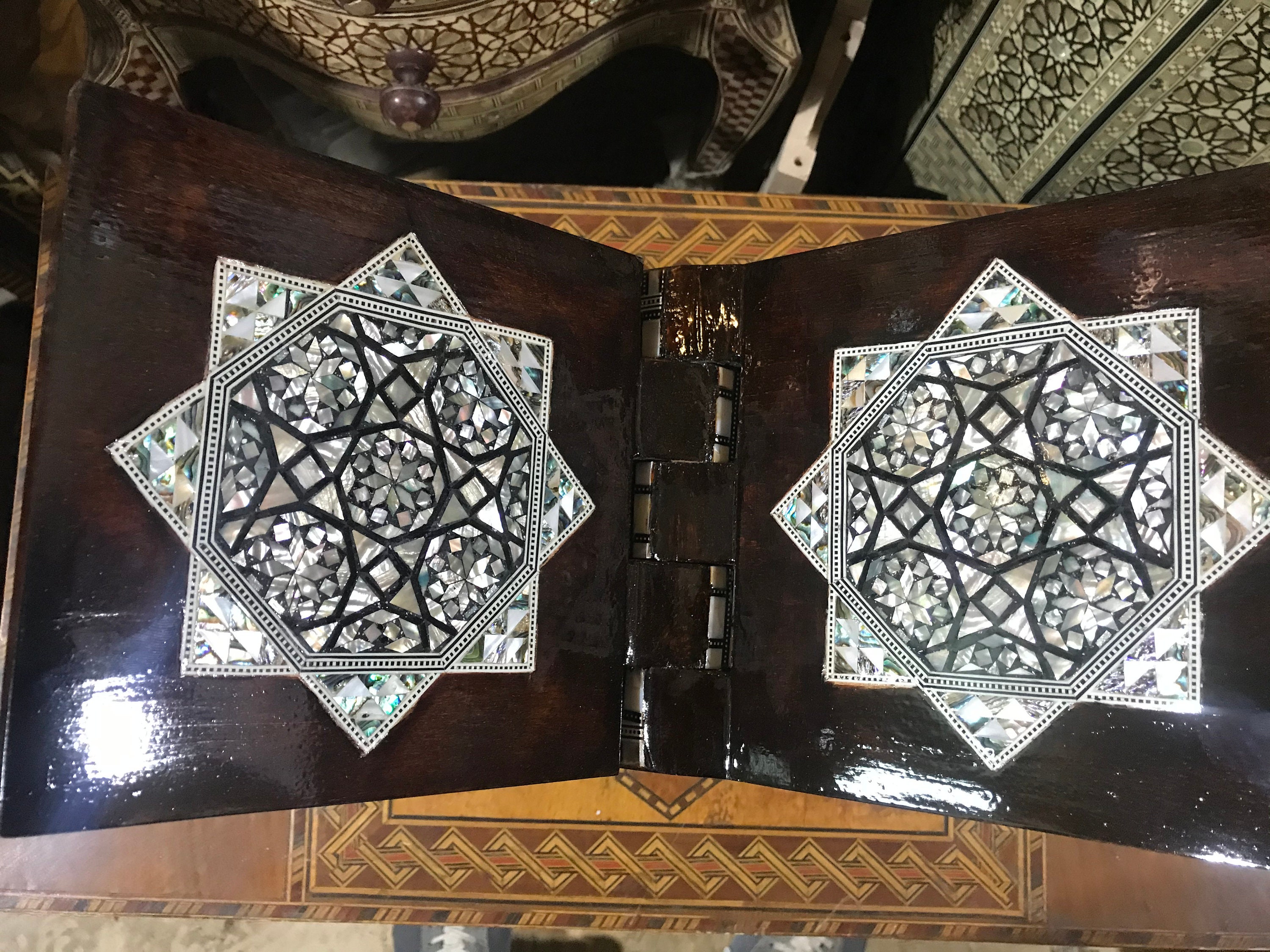 Egyptian Handmade Islamic Muslim Quran Holder Stand Beech Wood Inlaid ...