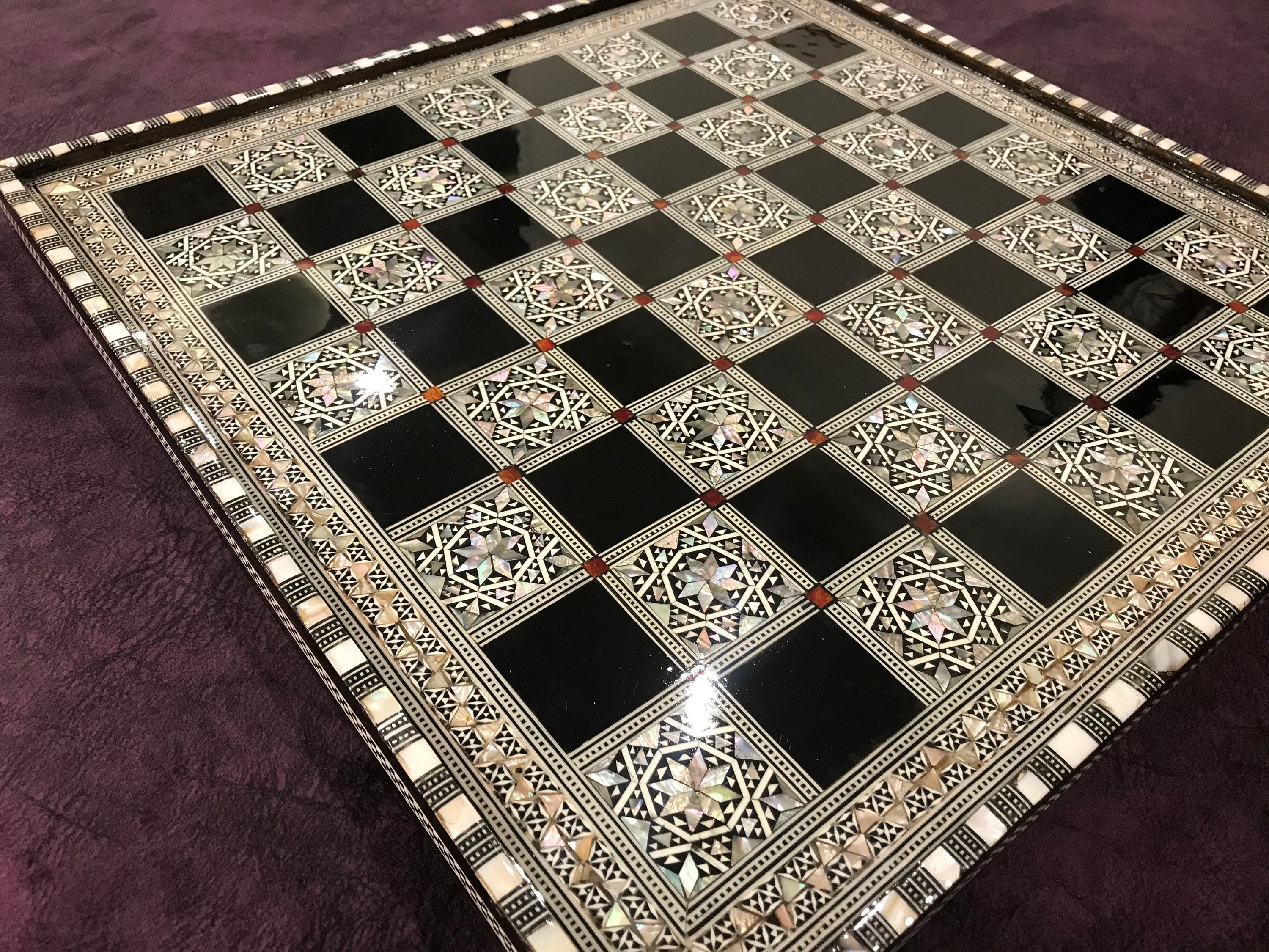 M06 Egyptian Handmade Chess Board handcraft Inlaid Mother of - Etsy