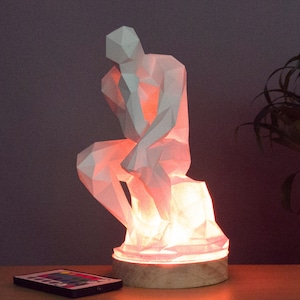 The Thinker Desk LED Lamp With Remote, 3D Printed, Colour Changing Led ...