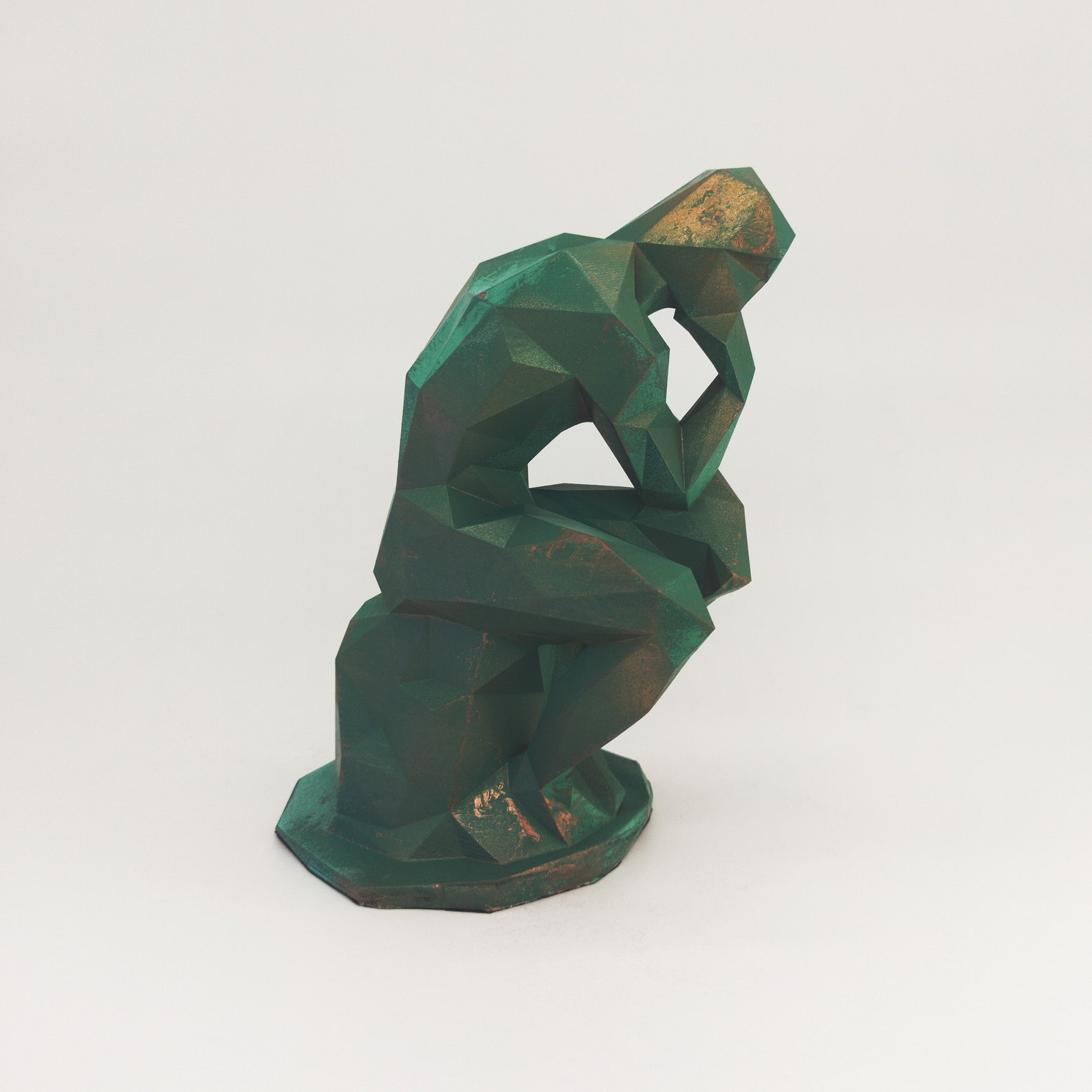 Geometric Thinker Statue: Rodin-inspired 3D Resin Print - Etsy