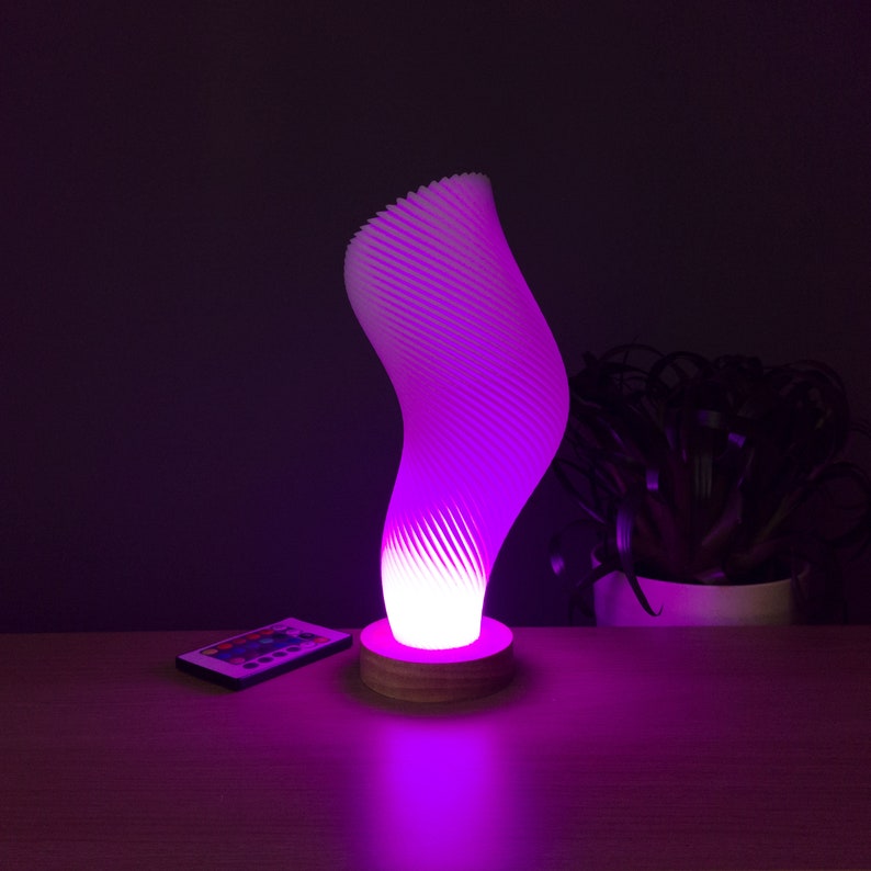 Waves Table Lamp Minimalist Lamp Multicolored 3D Printed - Etsy