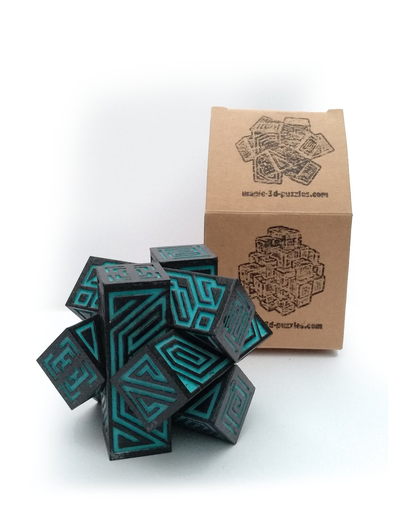 Interlocking Burr Puzzle Black and Blue Colors great Brain - Etsy