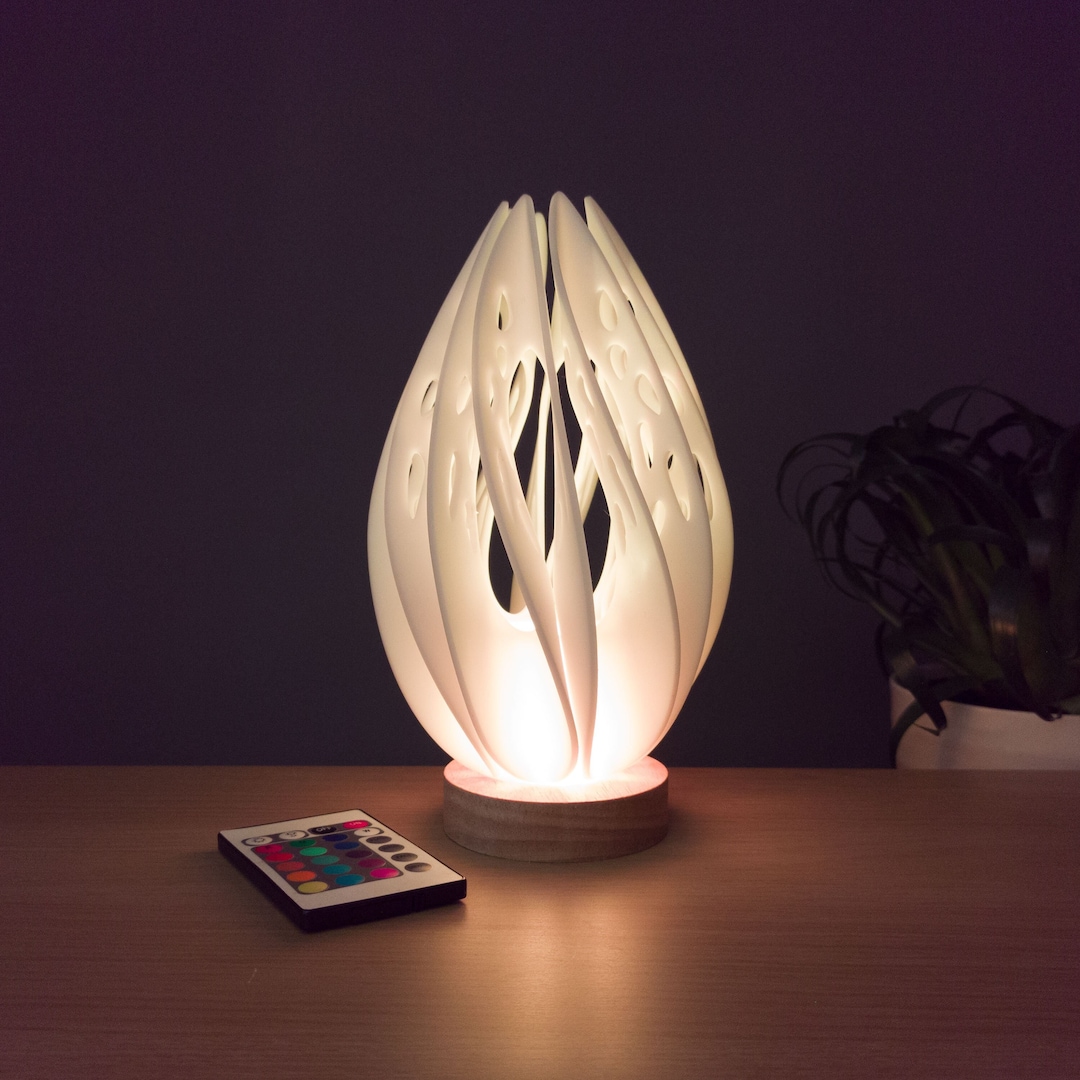 Teardrop Table Lamp, Multicolored, 3D Printed, Modern Home Decor ...