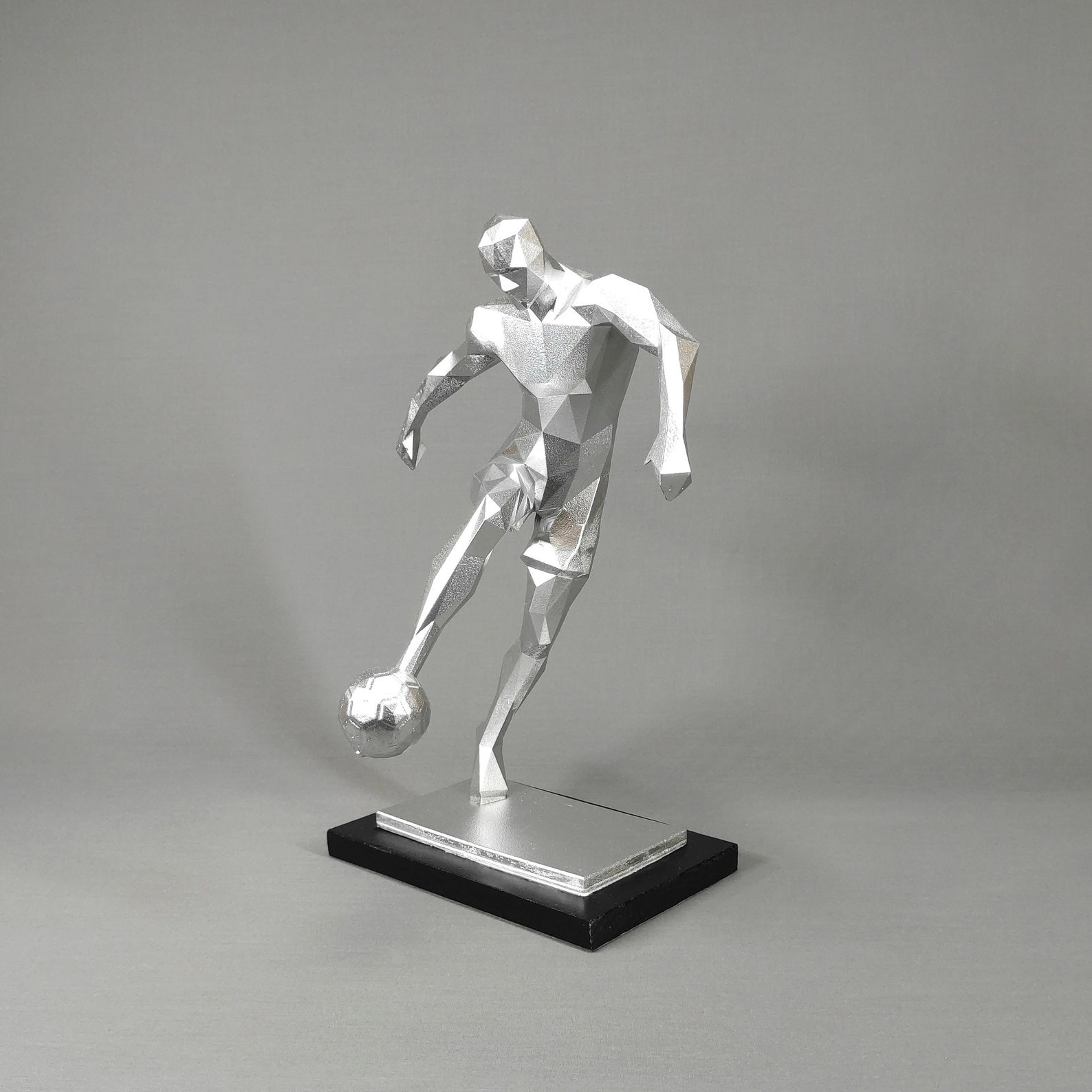 Soccer Player Figurine Geometric Footballer Sculpturemale - Etsy