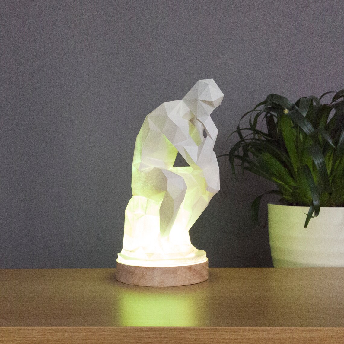 The Thinker Desk LED Lamp With Remote 3D Printed Colour - Etsy