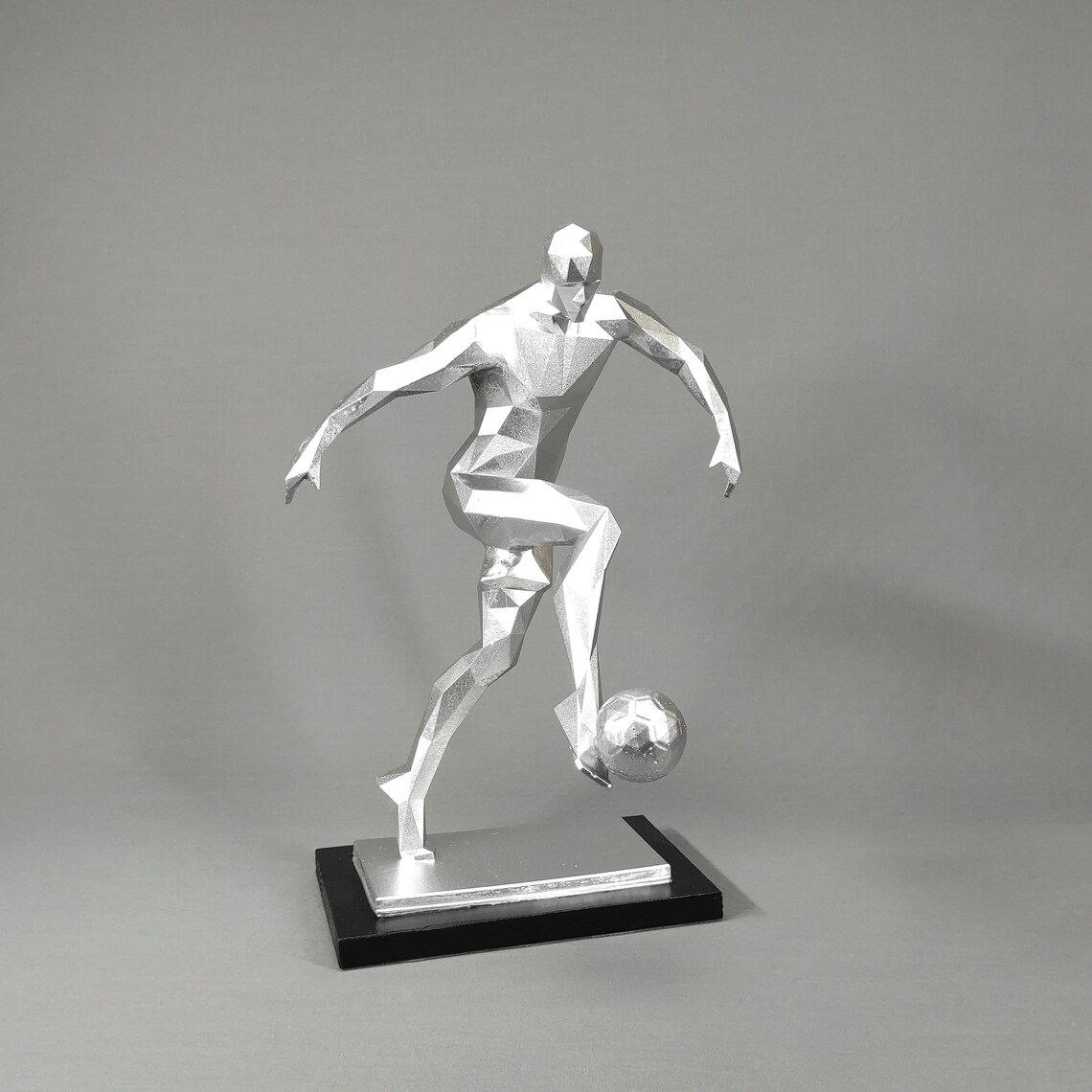 Soccer Player Figurine Geometric Footballer Sculpturemale - Etsy