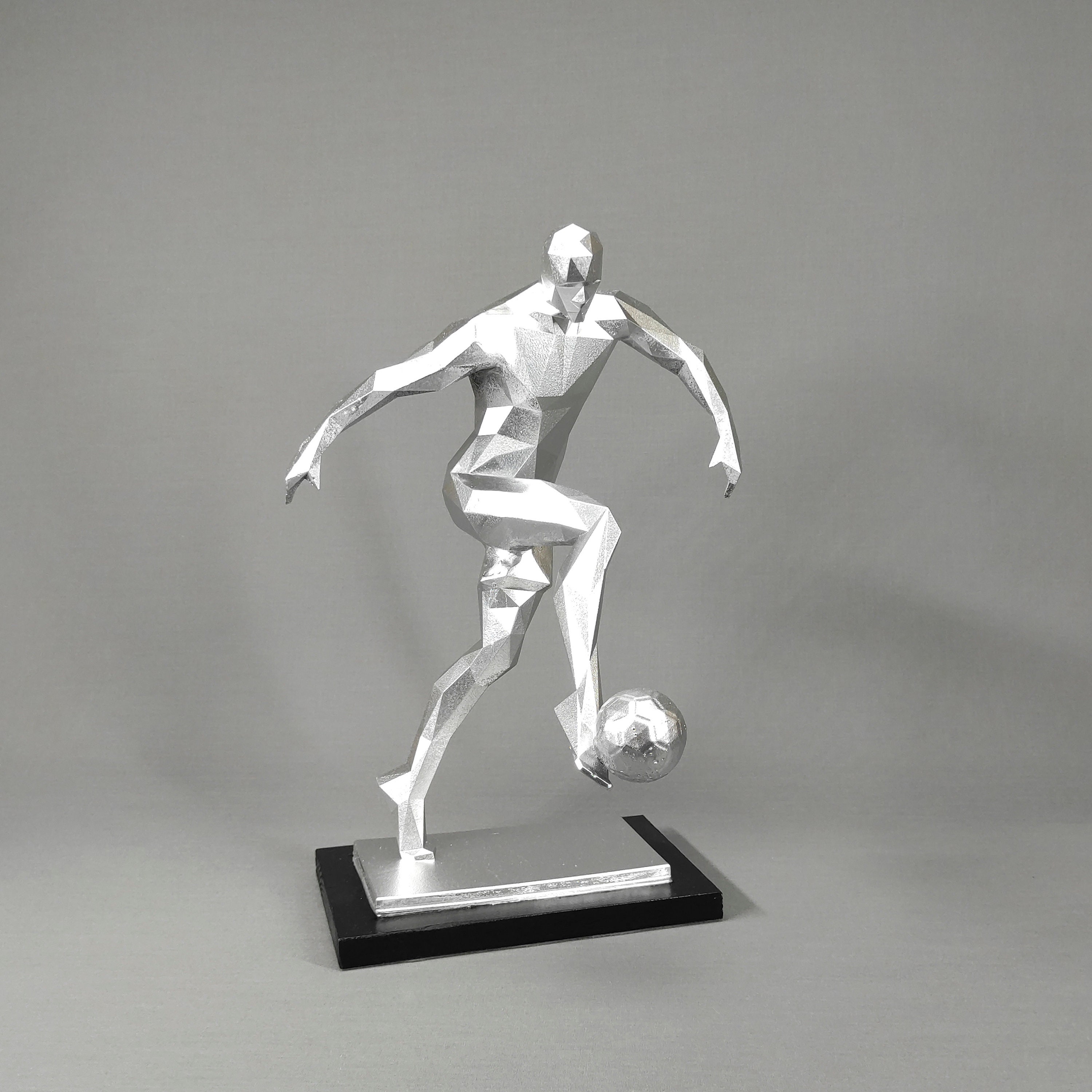 Soccer Player Figurine Geometric Footballer Sculpturemale - Etsy