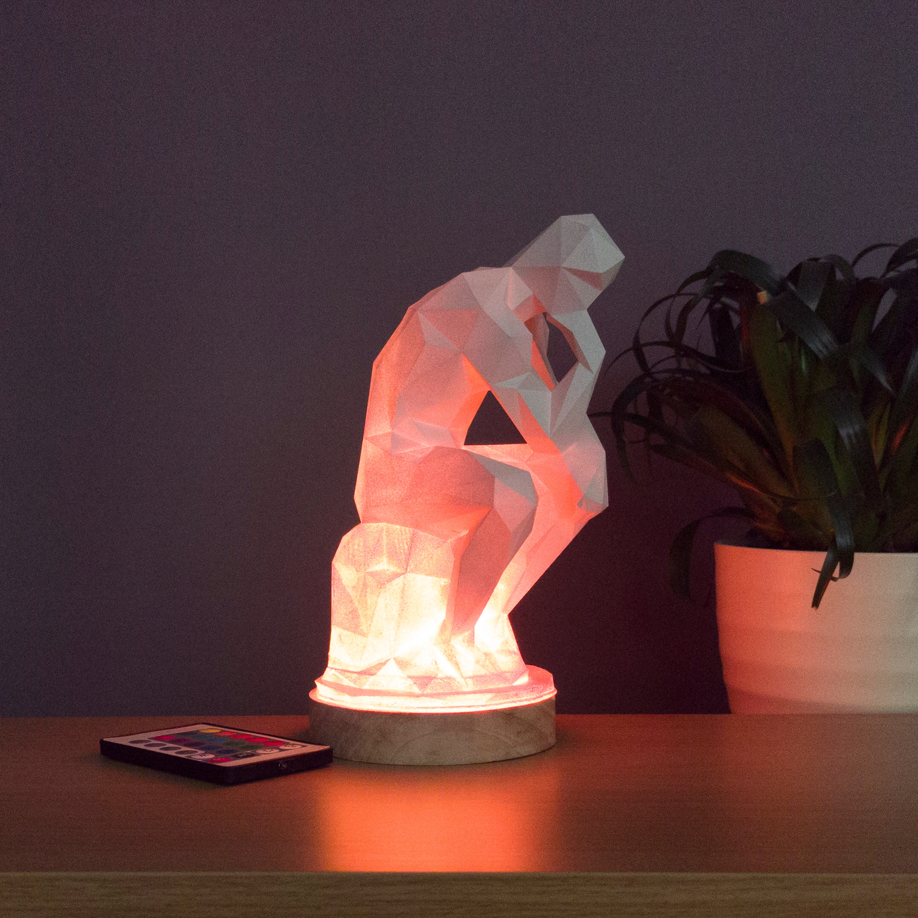 The Thinker Desk LED Lamp With Remote 3D Printed Colour - Etsy