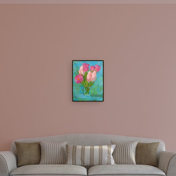 Pink Spring Flowers Oil Painting on Canvasoriginal Painting - Etsy