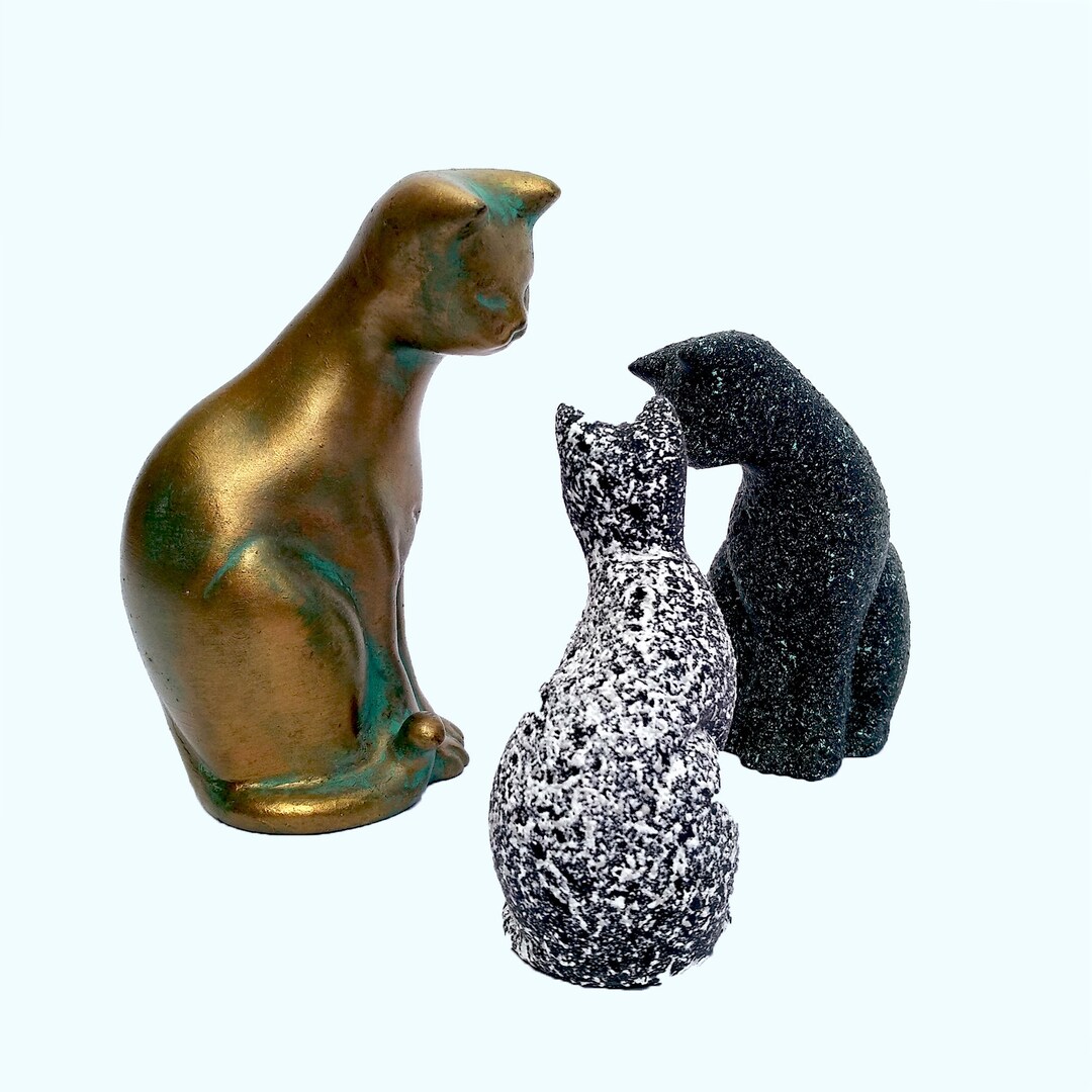 Hand-painted Cat Statue Set: 3D Printed Resin Sculptures - Etsy
