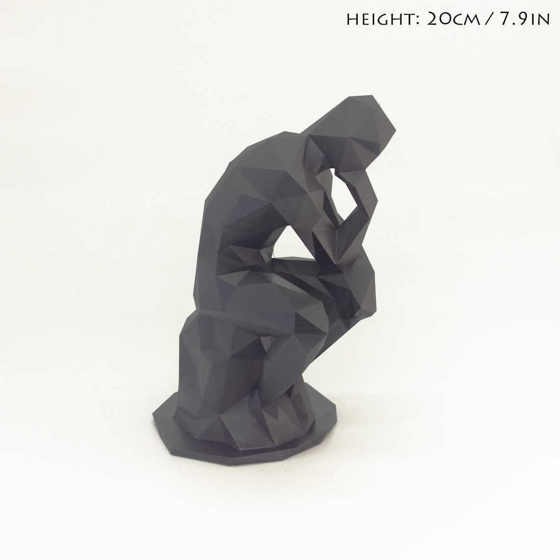 Geometric Thinker Statue: Rodin-inspired 3D Resin Print - Etsy