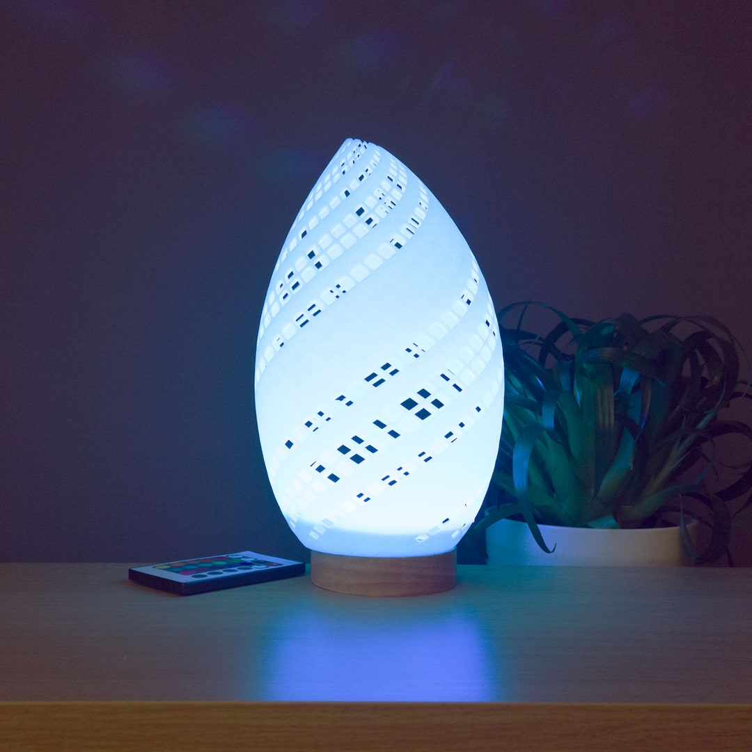 Oval Shaped Table Lamp With Paterns, Minimalist Lamp, Multicolored, 3D ...