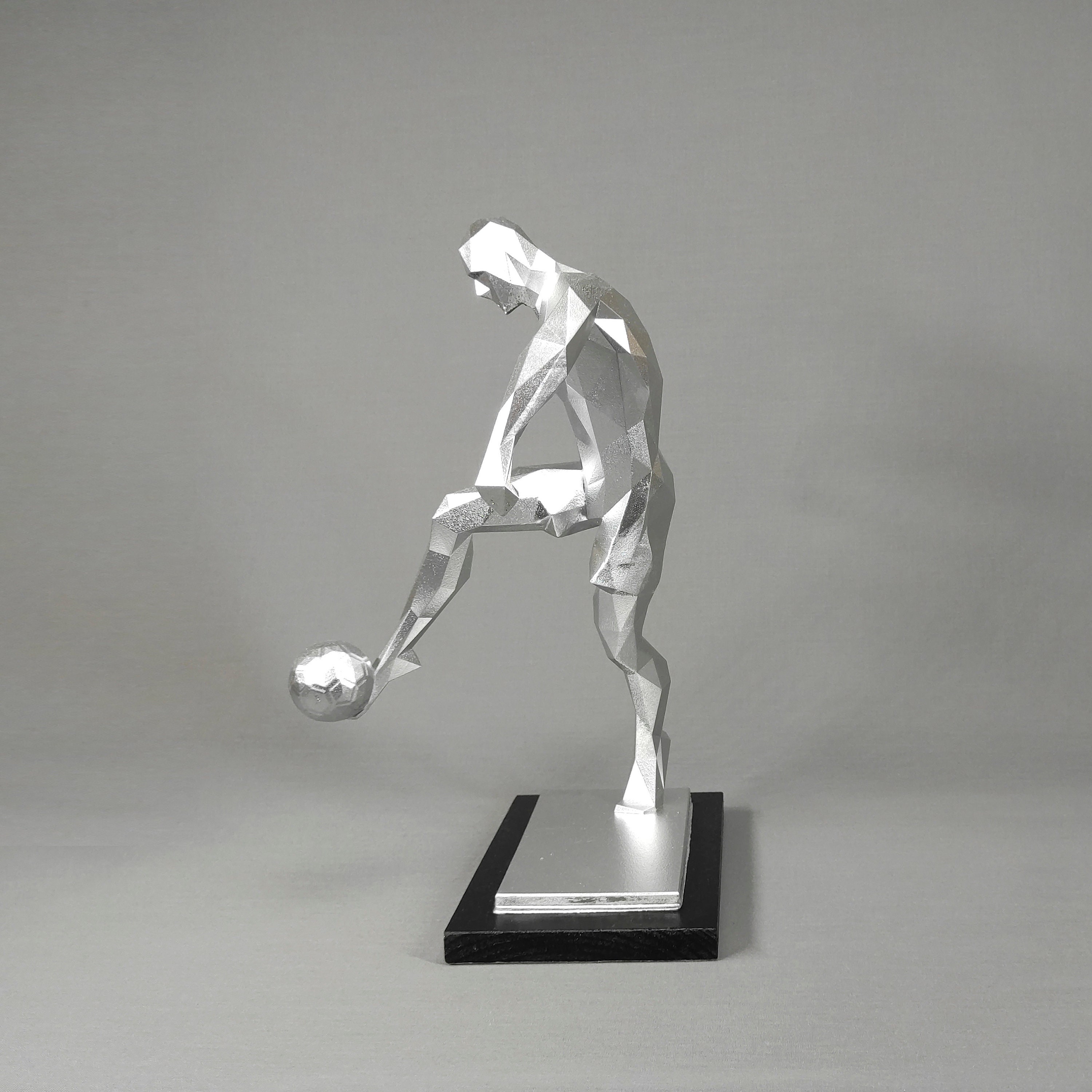 Soccer Player Figurine Geometric Footballer Sculpturemale - Etsy