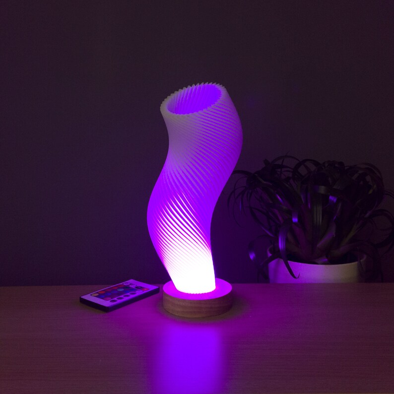 Waves Table Lamp Minimalist Lamp Multicolored 3D Printed - Etsy