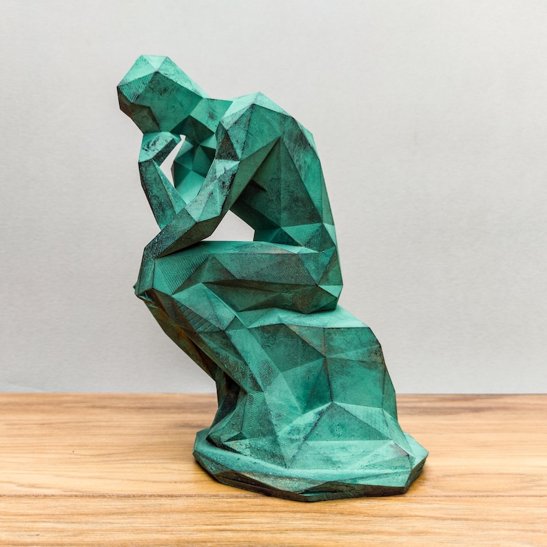 The Thinker Low Polygon Statue Inspired by Rodin 3D Printed - Etsy UK