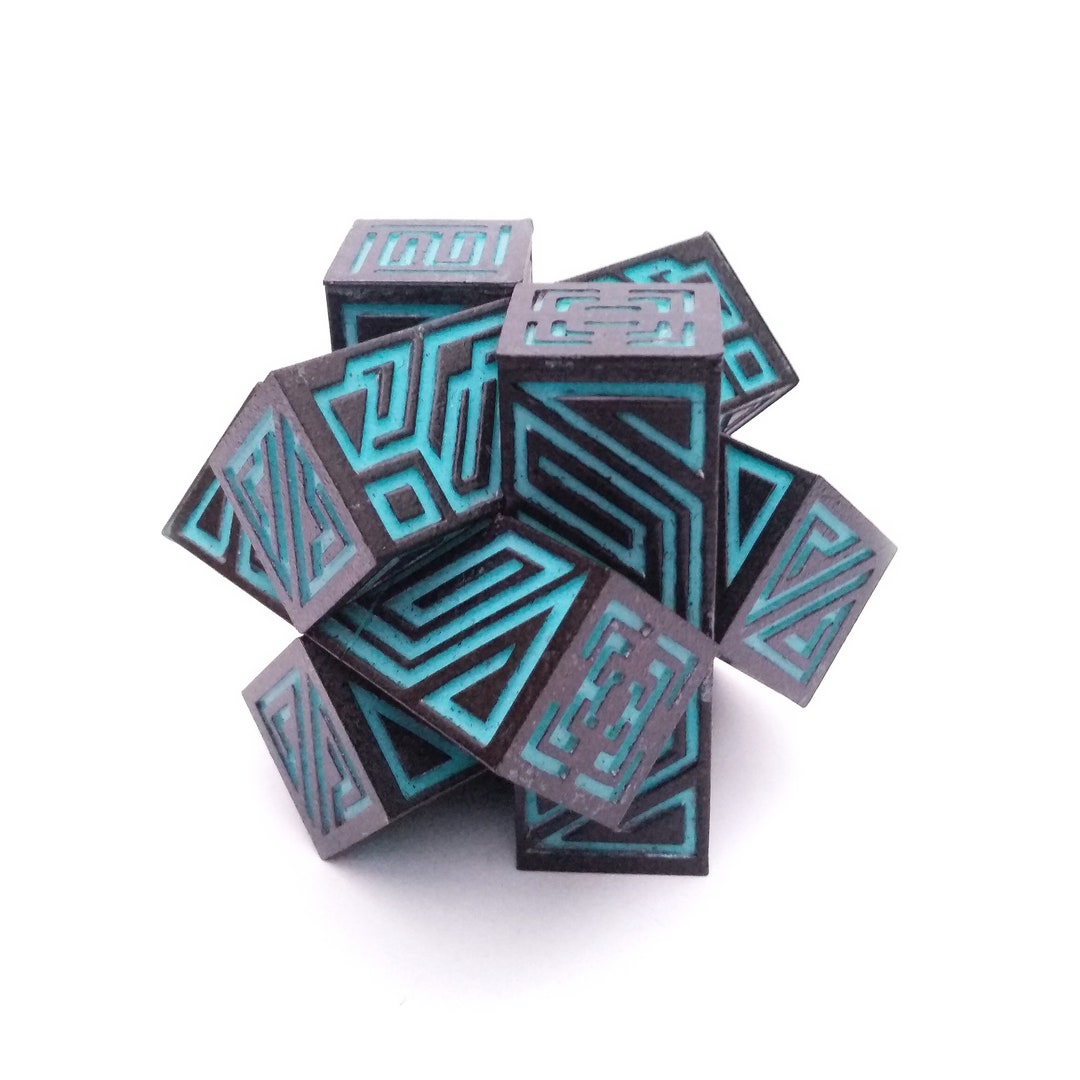 Interlocking Burr Puzzle Black and Blue Colors great Brain Teaser ...