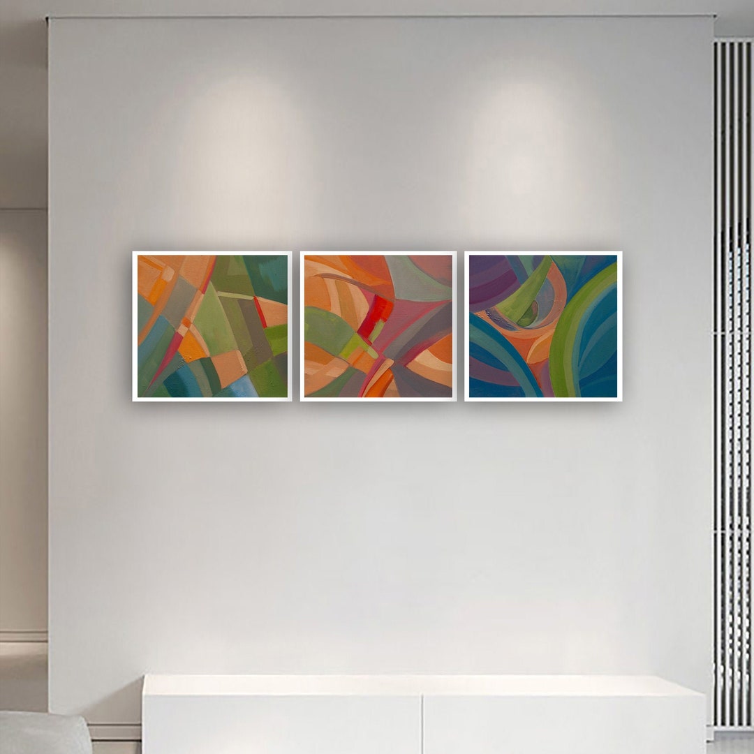 Shape Impression Oil Painting: Modern Abstract Wall Art, 16x16 Canvas ...