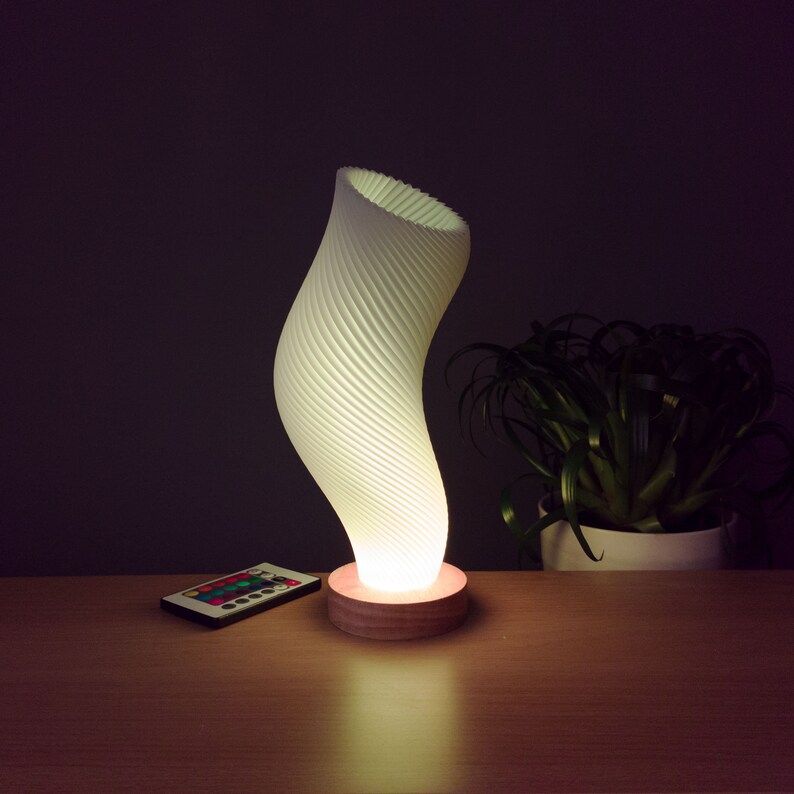 Waves Table Lamp Minimalist Lamp Multicolored 3D Printed - Etsy