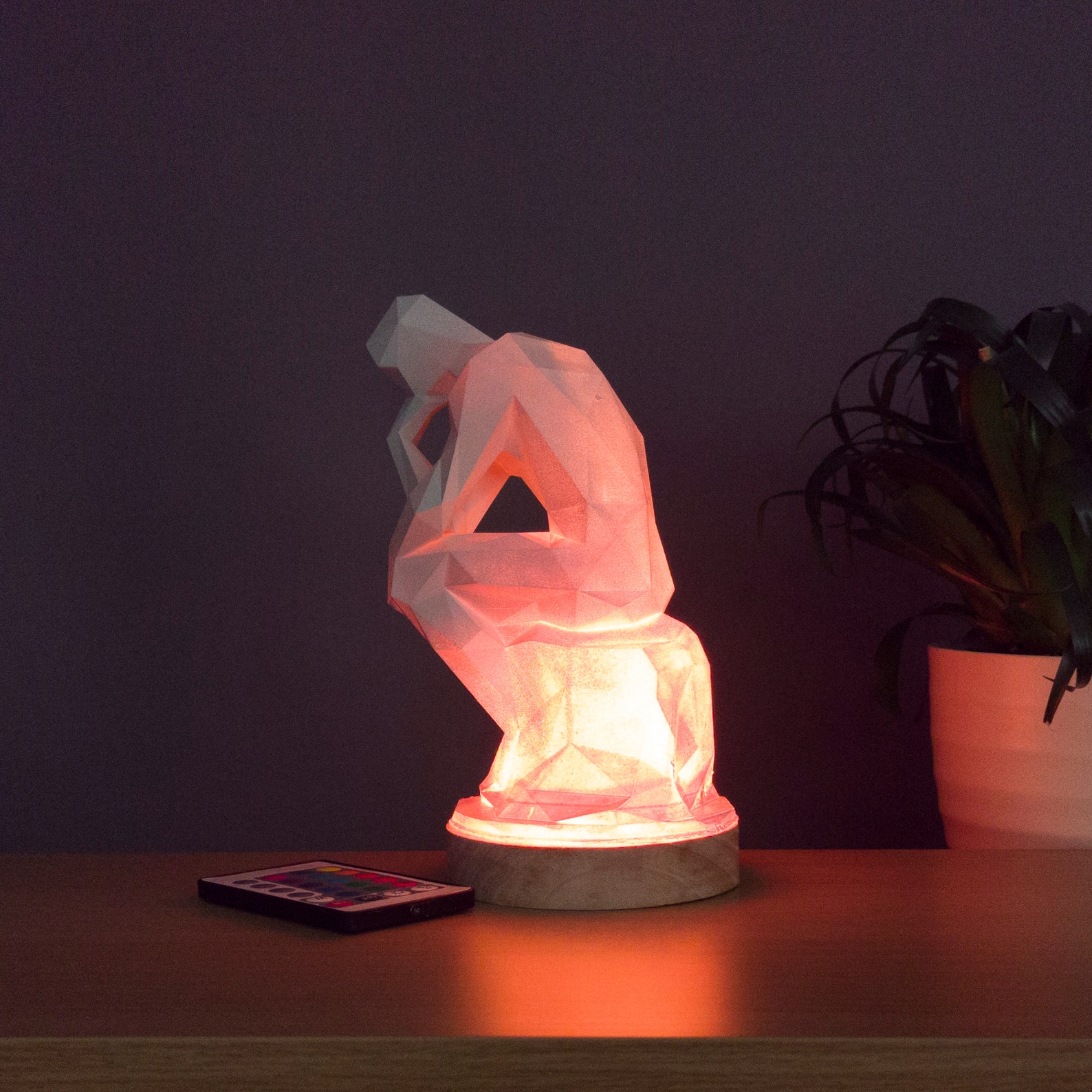 The Thinker Desk LED Lamp With Remote 3D Printed Colour - Etsy