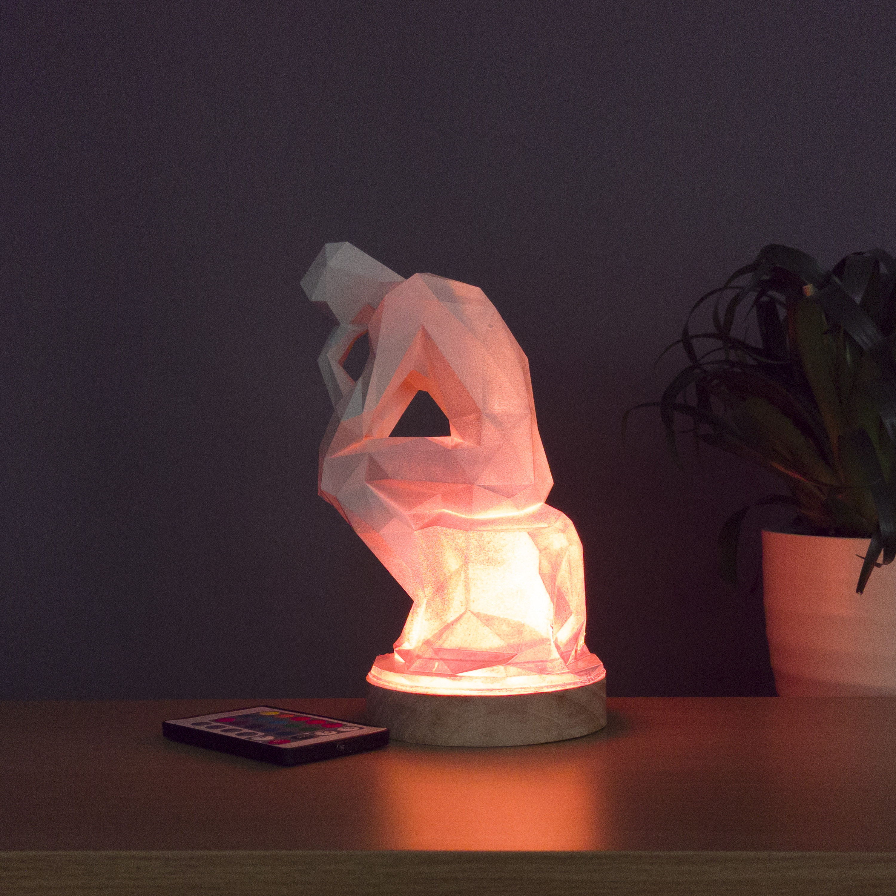 The Thinker Desk LED Lamp With Remote 3D Printed Colour - Etsy