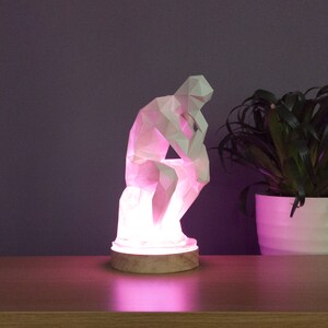 The Thinker Desk LED Lamp With Remote, 3D Printed, Colour Changing Led ...