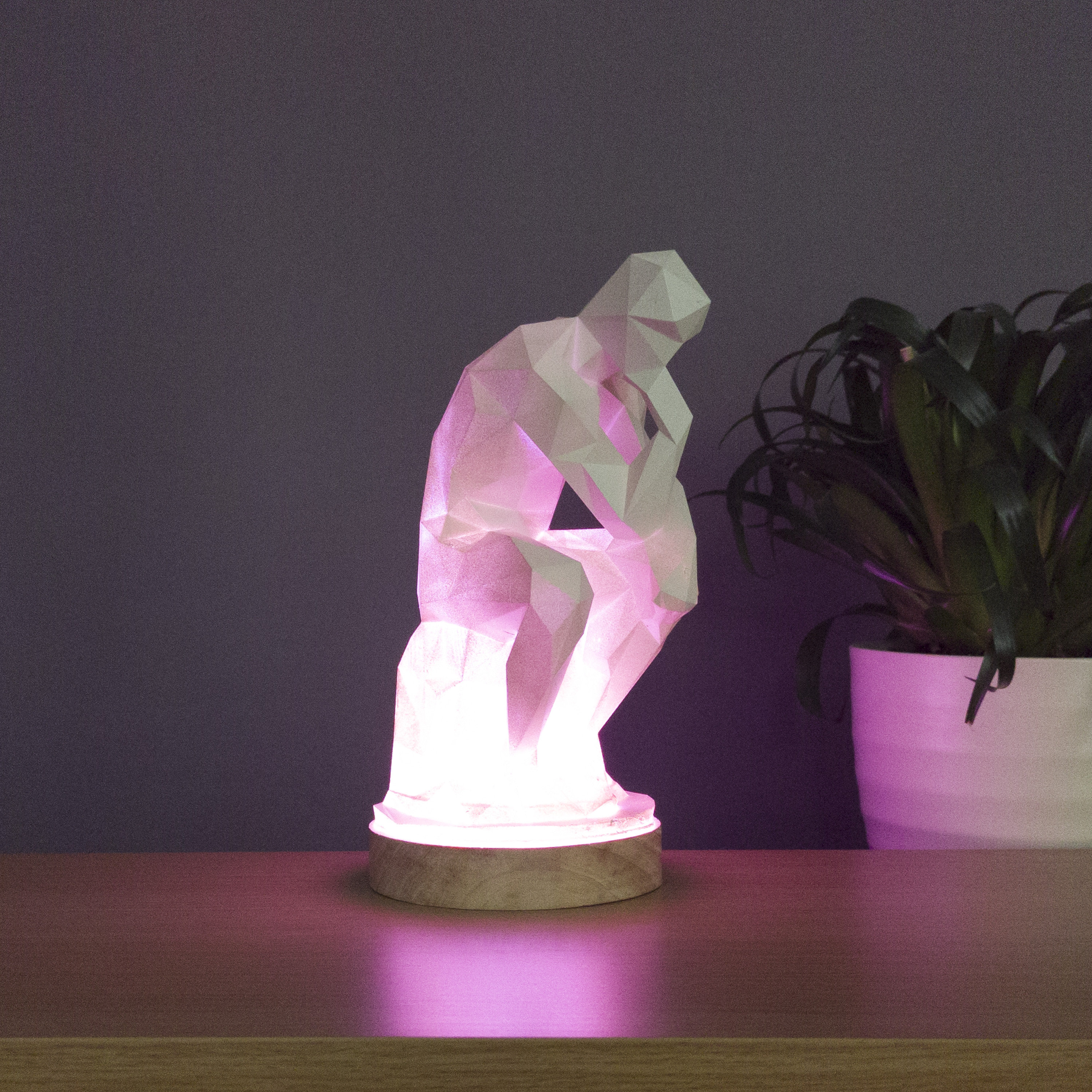 The Thinker Desk LED Lamp With Remote 3D Printed Colour - Etsy