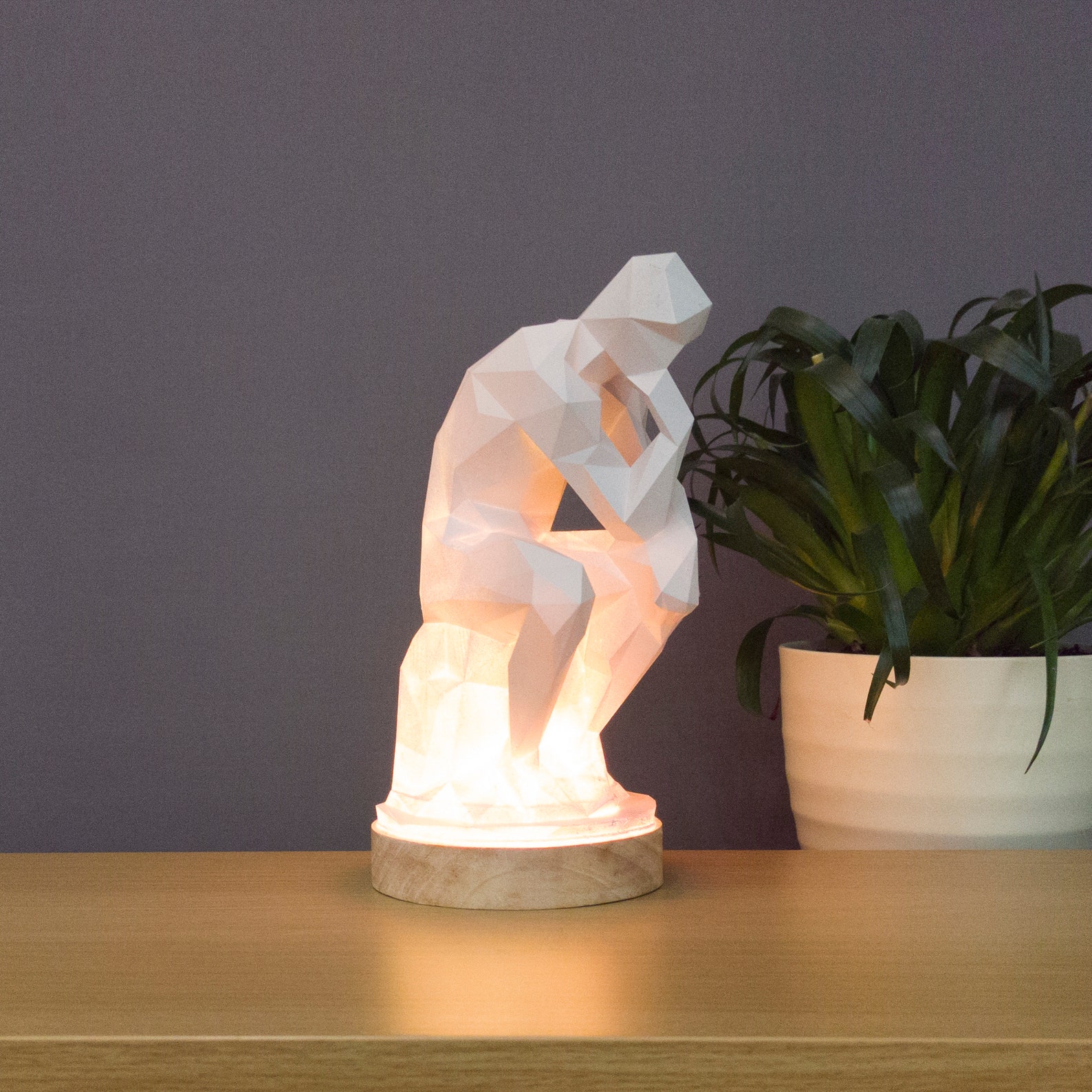 The Thinker Desk LED Lamp With Remote 3D Printed Colour - Etsy