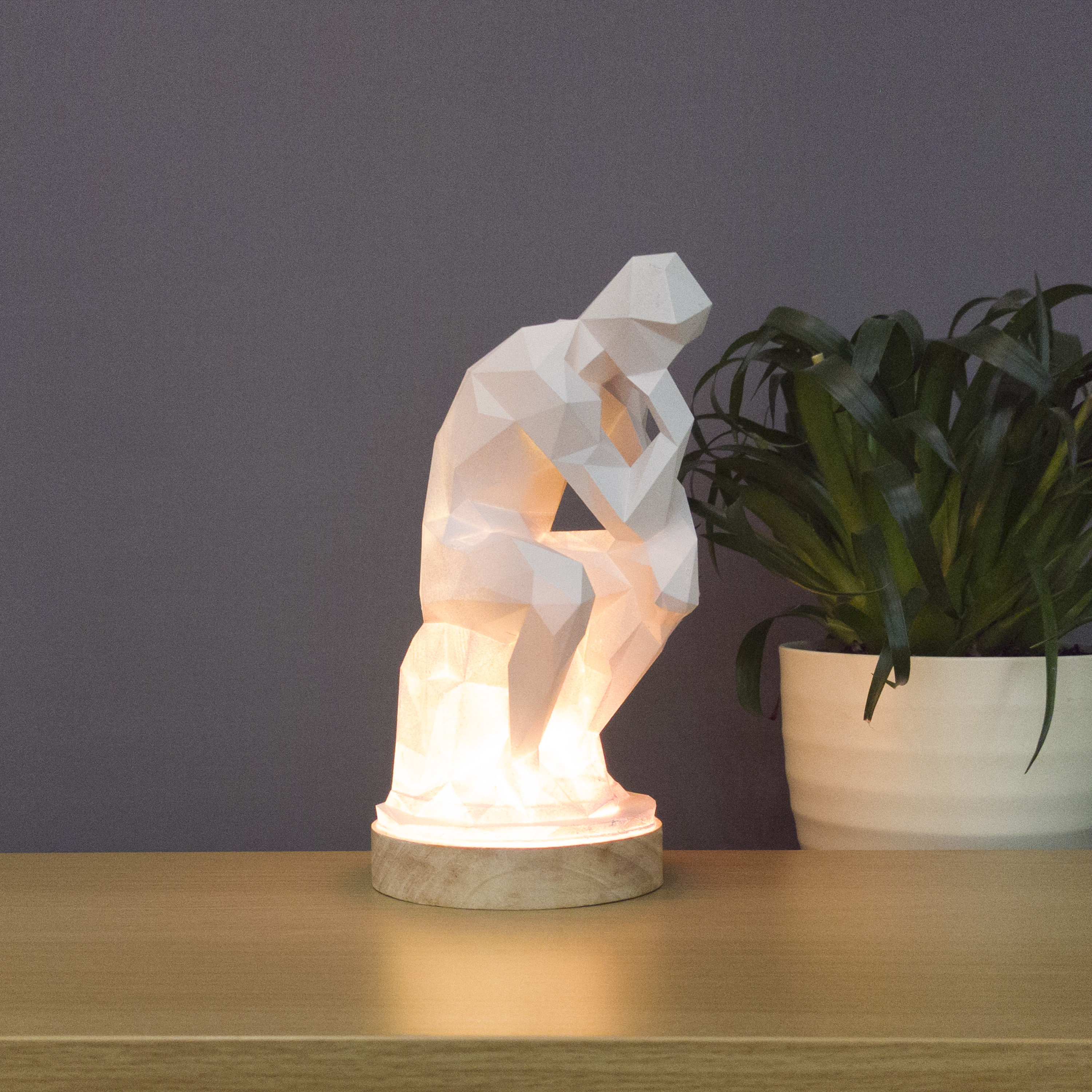 The Thinker Desk LED Lamp With Remote 3D Printed Colour - Etsy