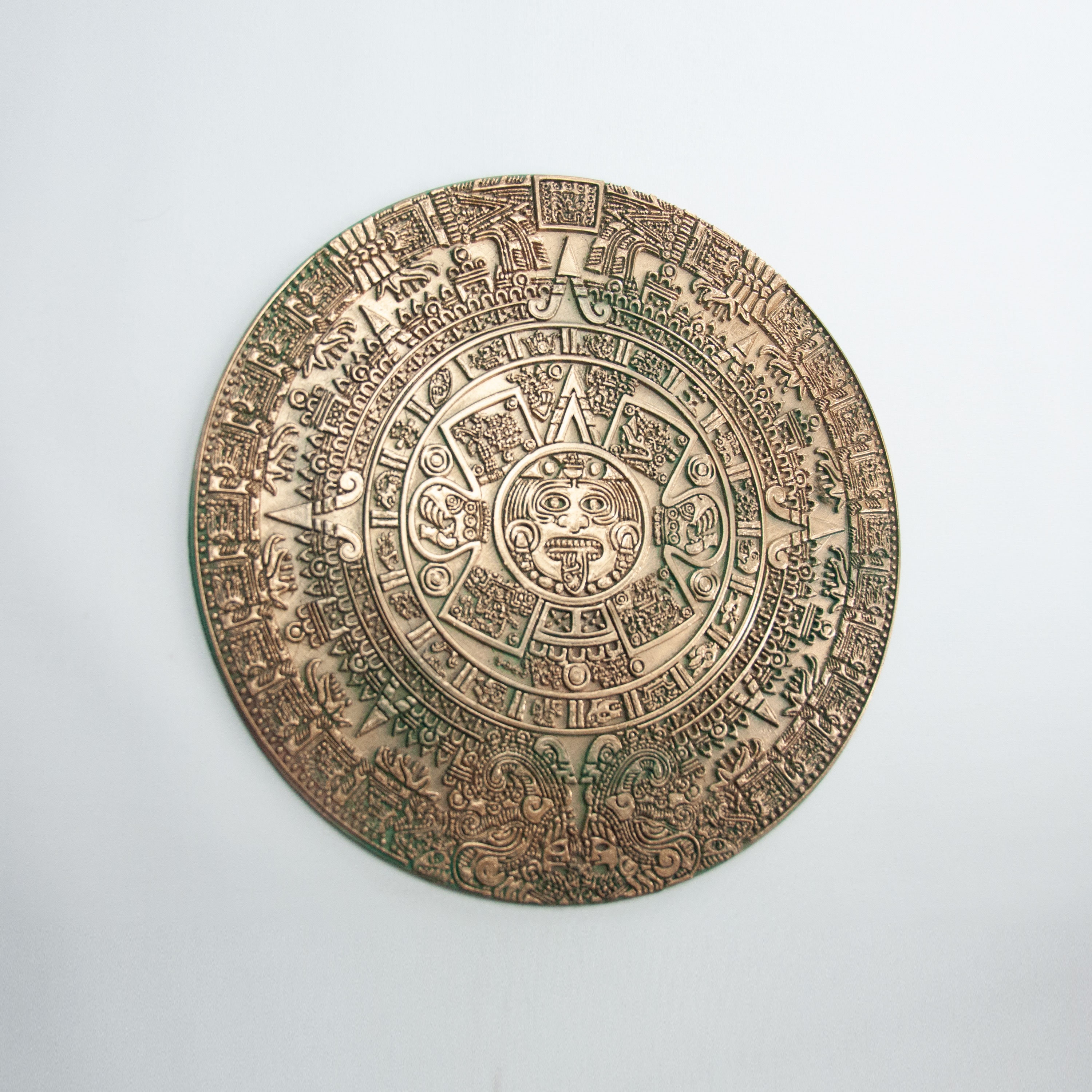 3D Printed Aztec Sun Calendar: Hand-painted Mayan Wall Art (15 Inch ...