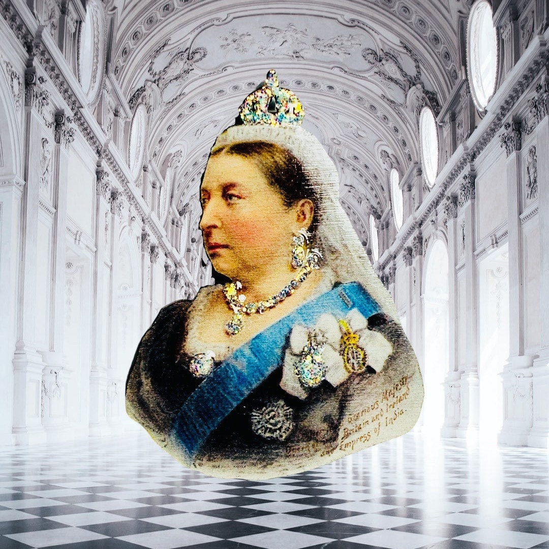Queen Victoria Brooch With Glitter Effect. - Etsy