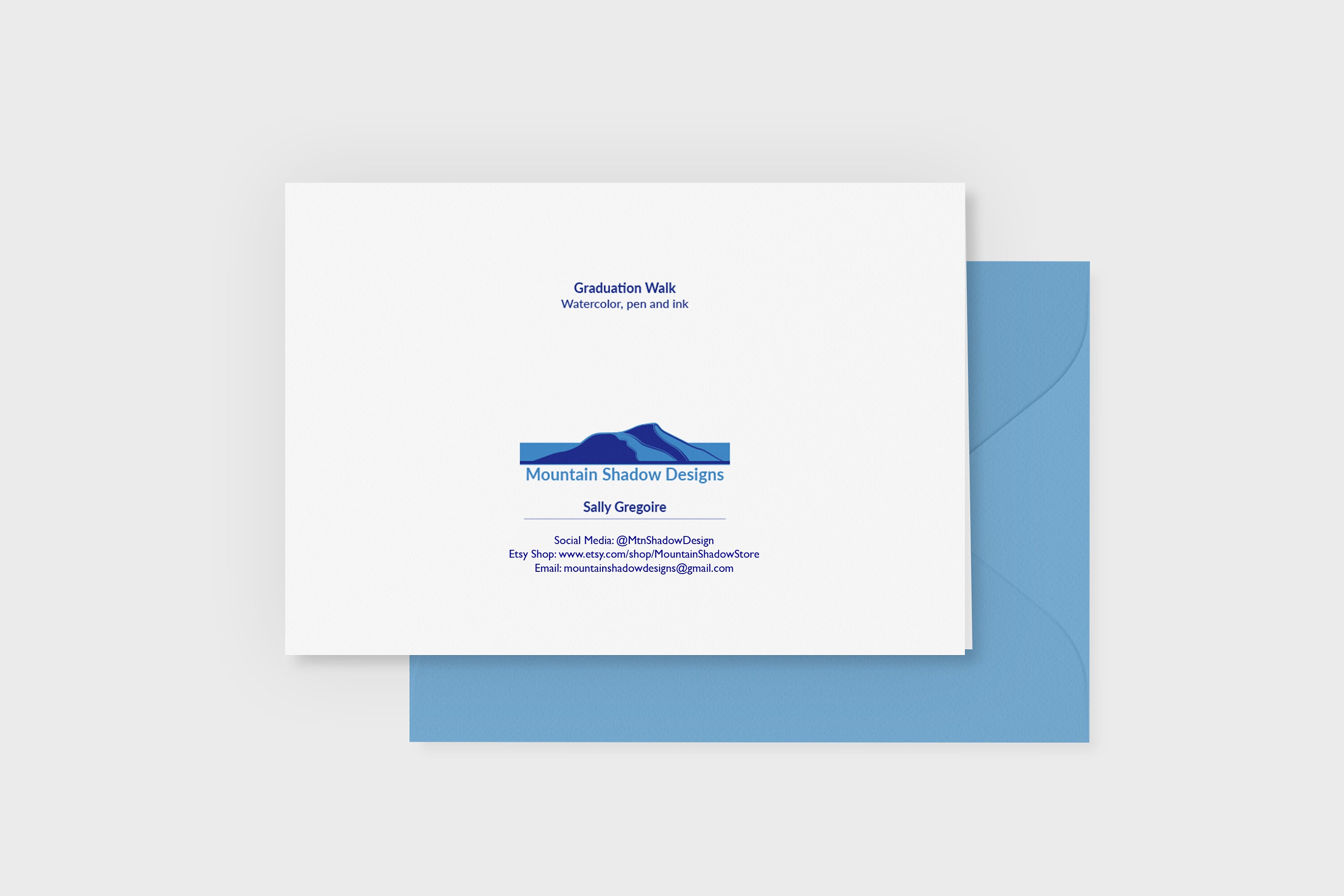 Blue Cap & Gown Graduation Card, 5x7 Inch, High School University ...