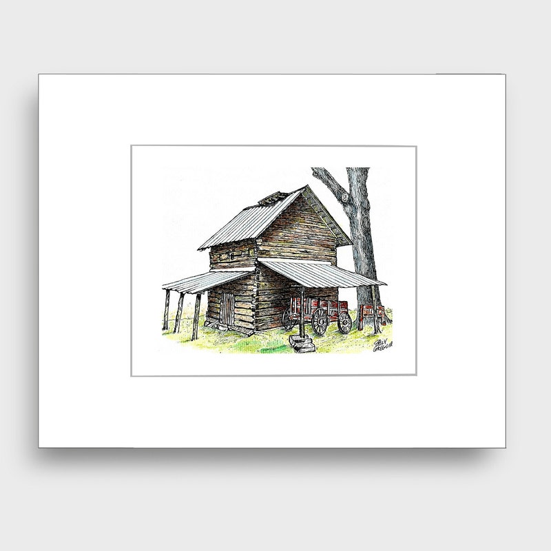 Tobacco Barn Painting - Etsy