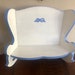 White and Blue Hand Painted Wooden Rocking Doll Bench - Etsy