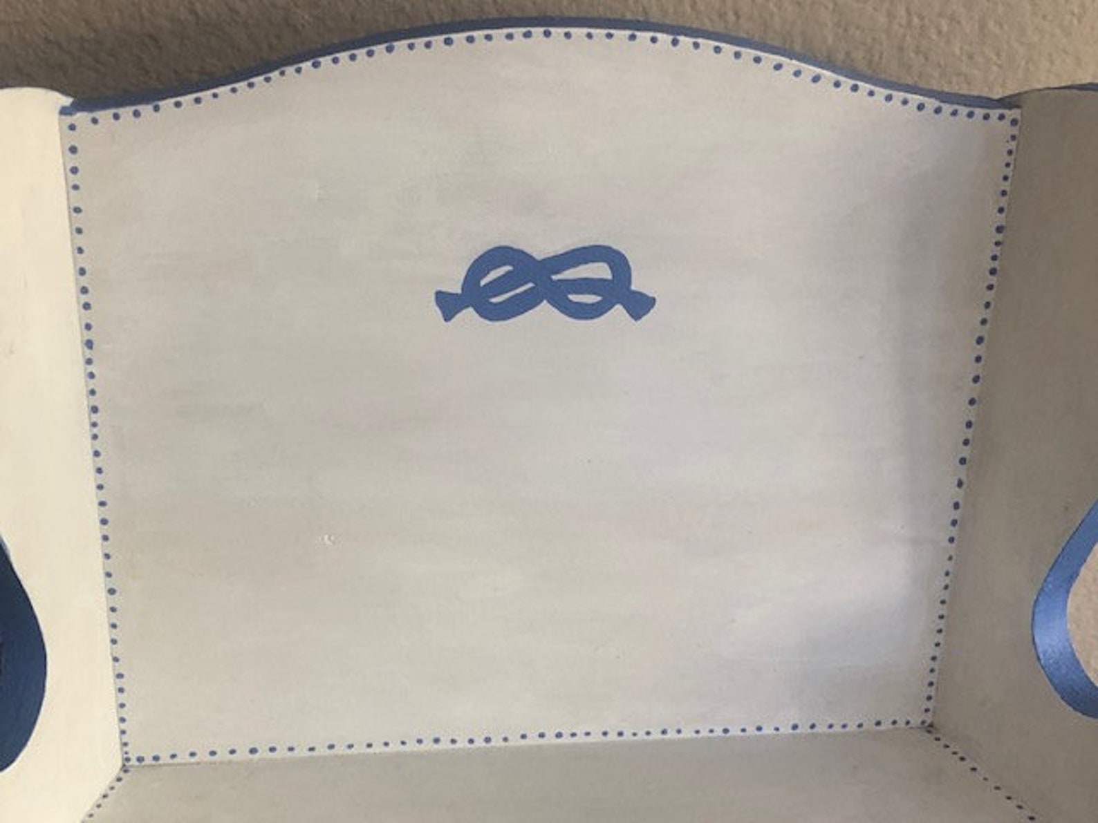 White and Blue Hand Painted Wooden Rocking Doll Bench - Etsy