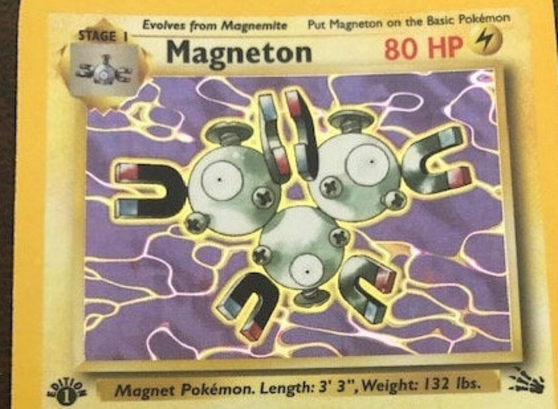 Vintage Pokemon Magneton Holographic Edition 1 Card, Wizards of the ...